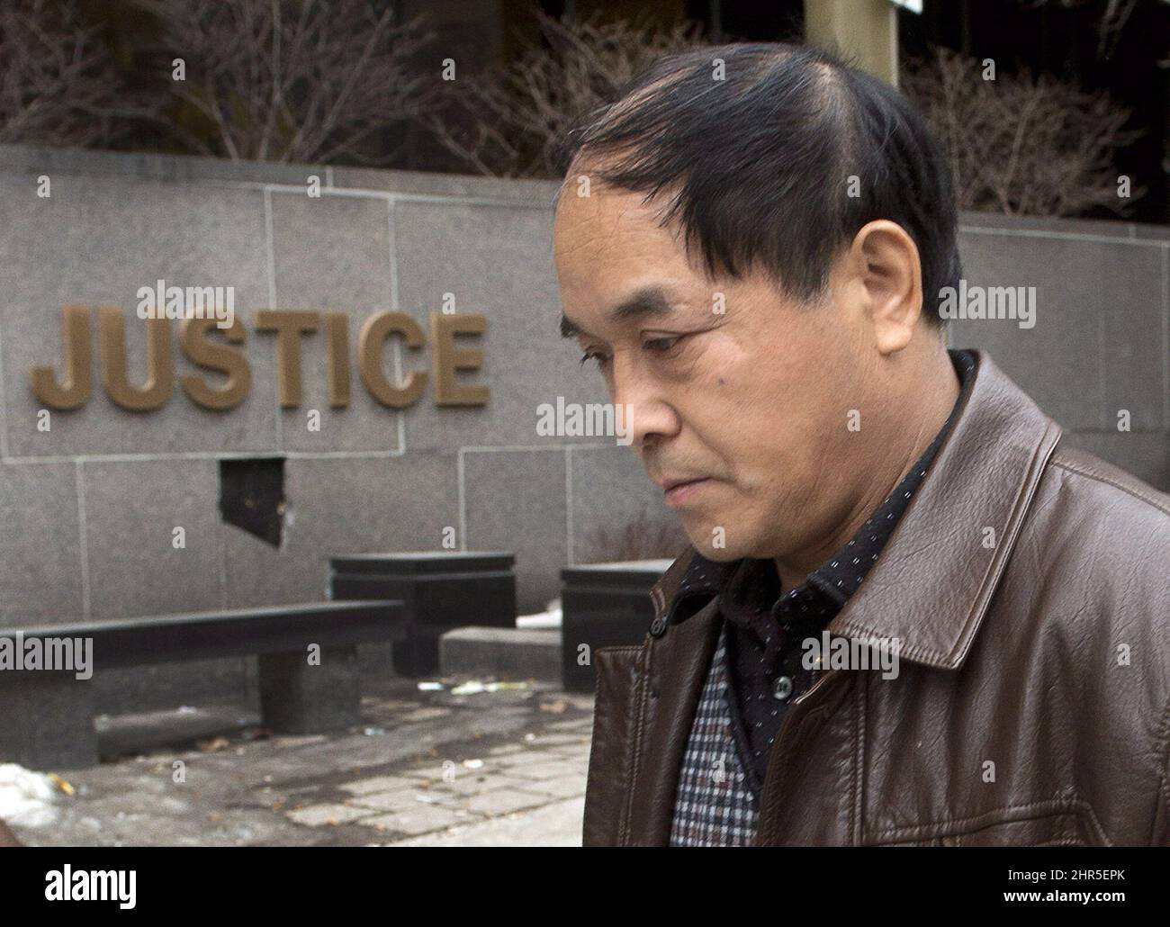 Daran Lin, father of murder victim Jun Lin, leaves court in Montreal on ...