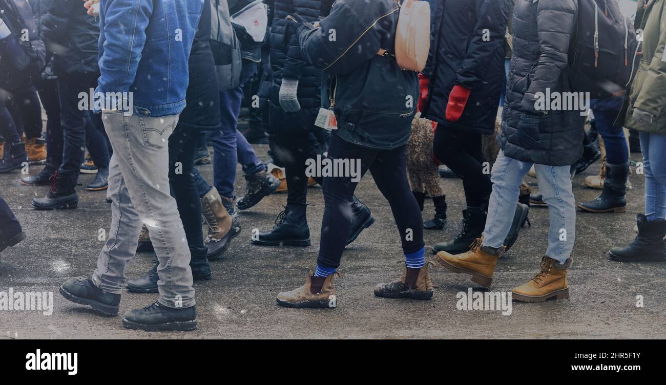 People walking in a protest march Stock Photo - Alamy