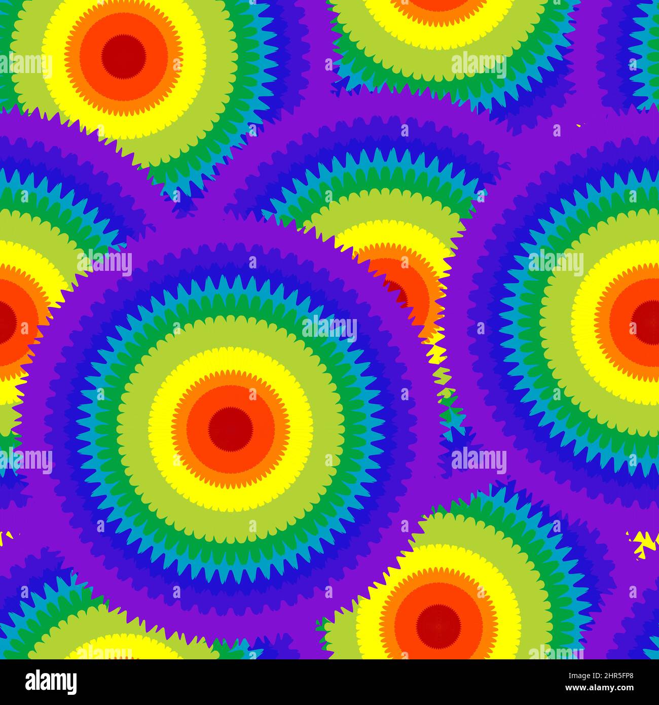Concentric circles in the colors of the chakras seamless pattern Stock ...