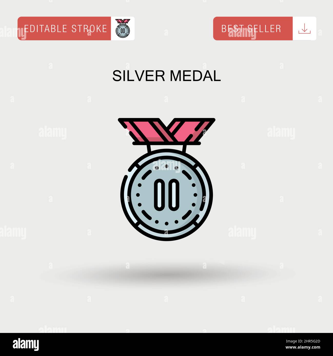 Silver medal award winner Stock Vector Images - Alamy