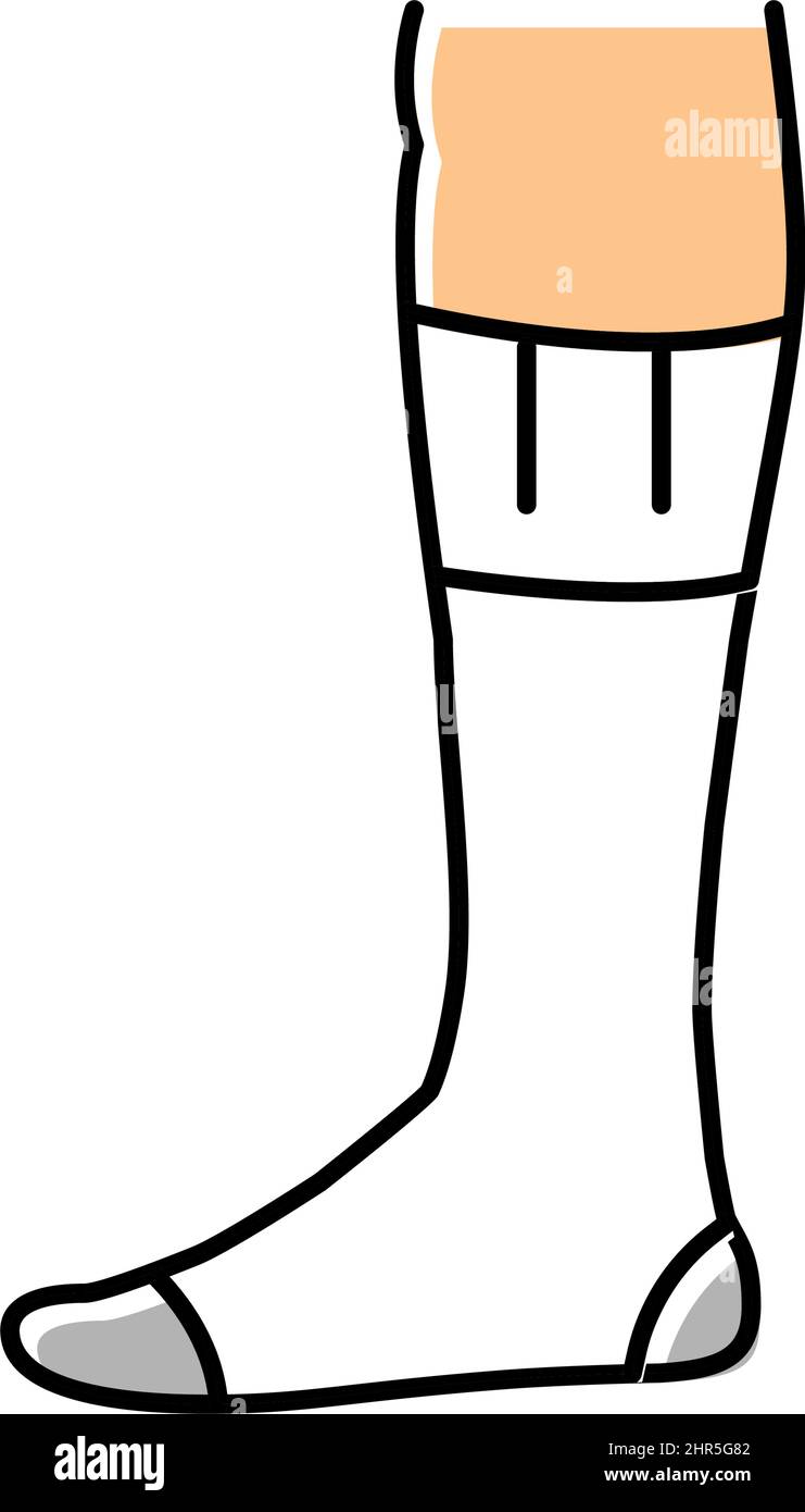 over calf sock color icon vector isolated illustration Stock Vector ...
