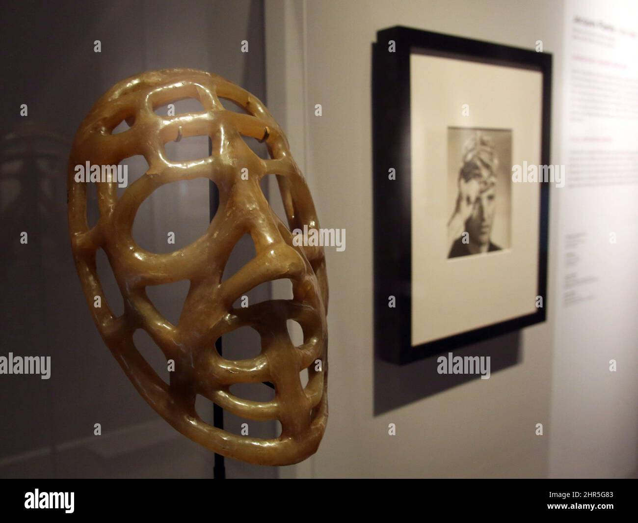 The pretzel-like mask that was worn by Jacques Plante, famous for being ...