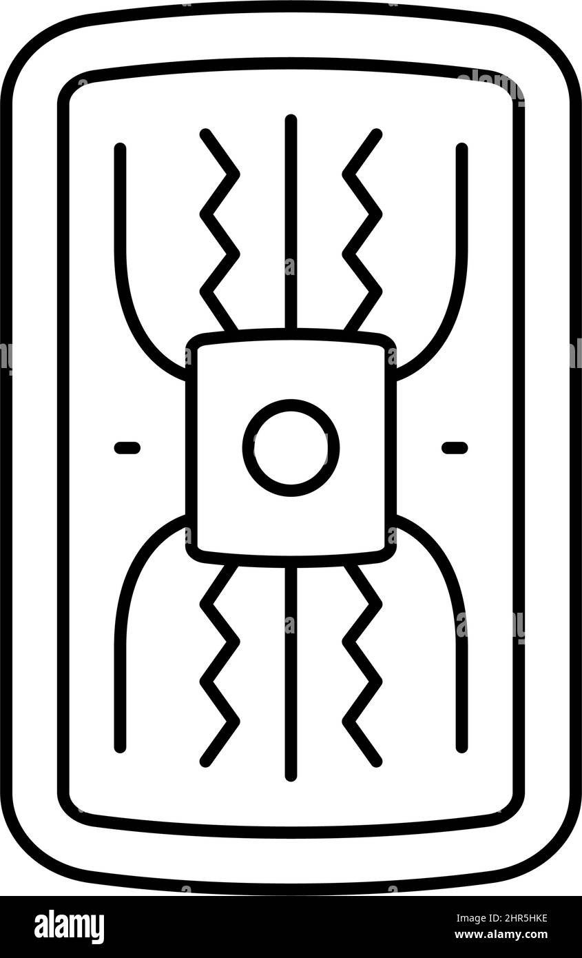 warrior shield ancient rome line icon vector illustration Stock Vector ...