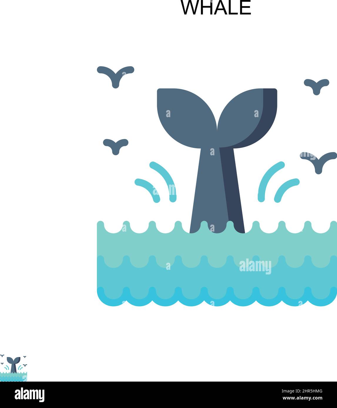 Whale Simple vector icon. Illustration symbol design template for web ...