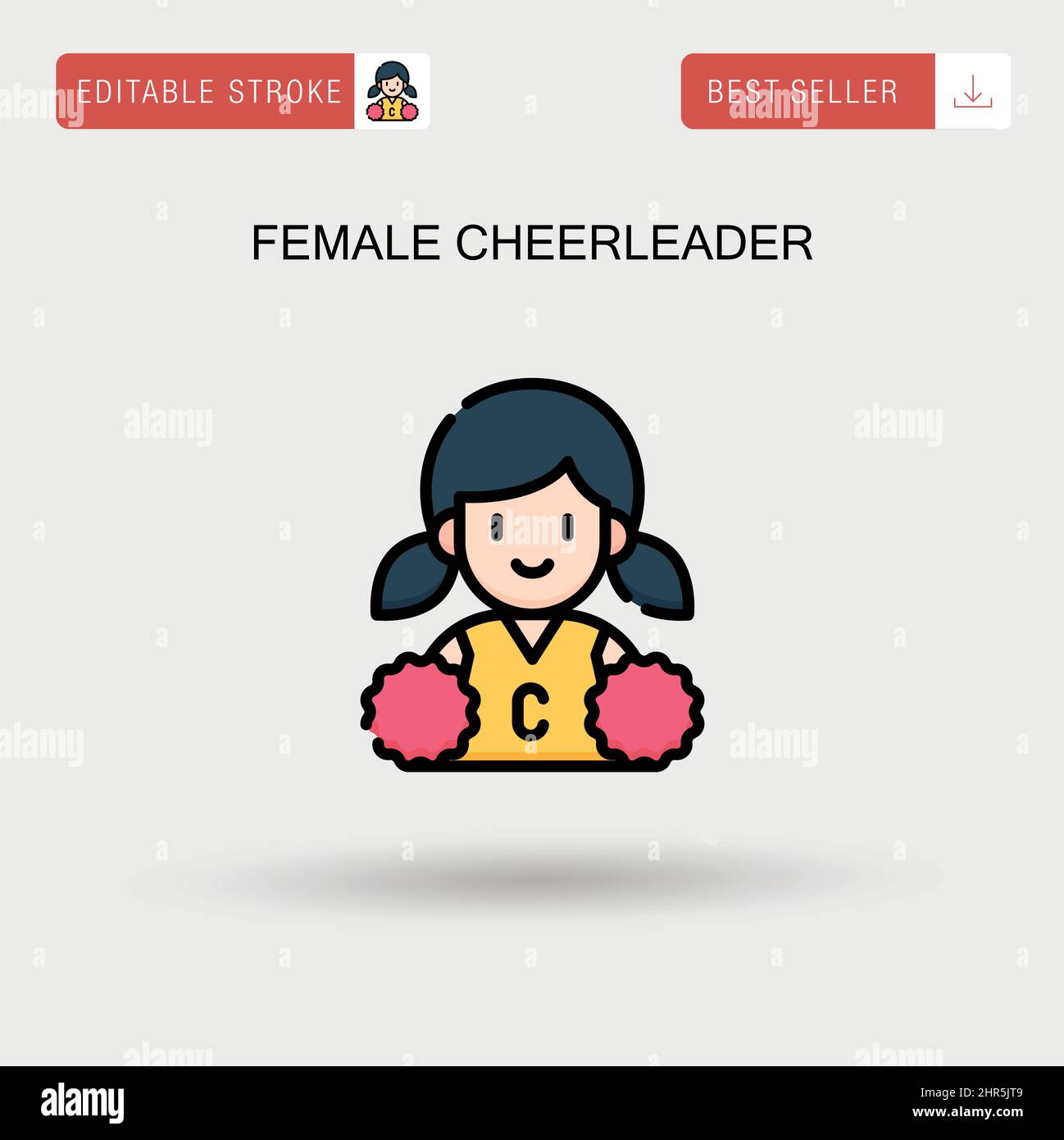 Female cheerleader Simple vector icon Stock Vector Image & Art - Alamy