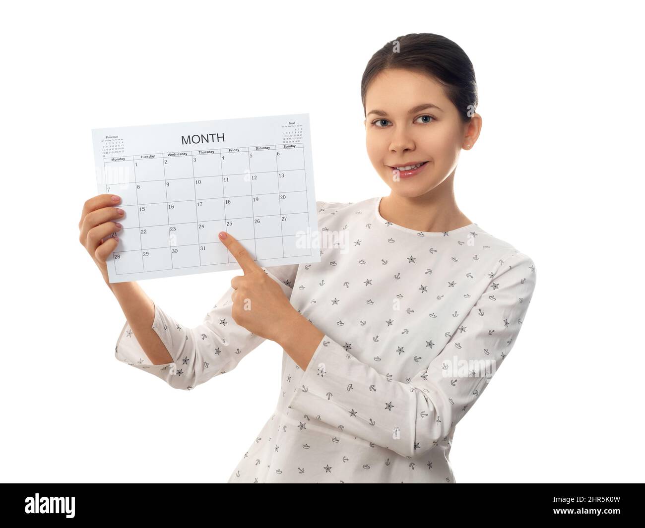 Woman holding calendar hi-res stock photography and images - Alamy