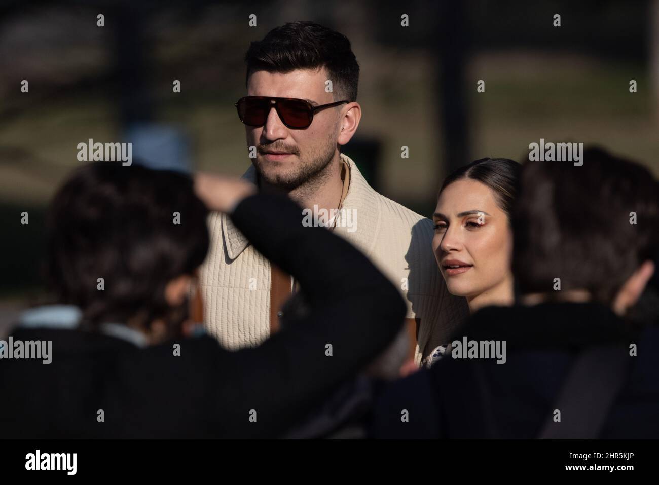 Milan, Italy. 25th Feb, 2022. Guest is seen at the Tod's fashion show ...