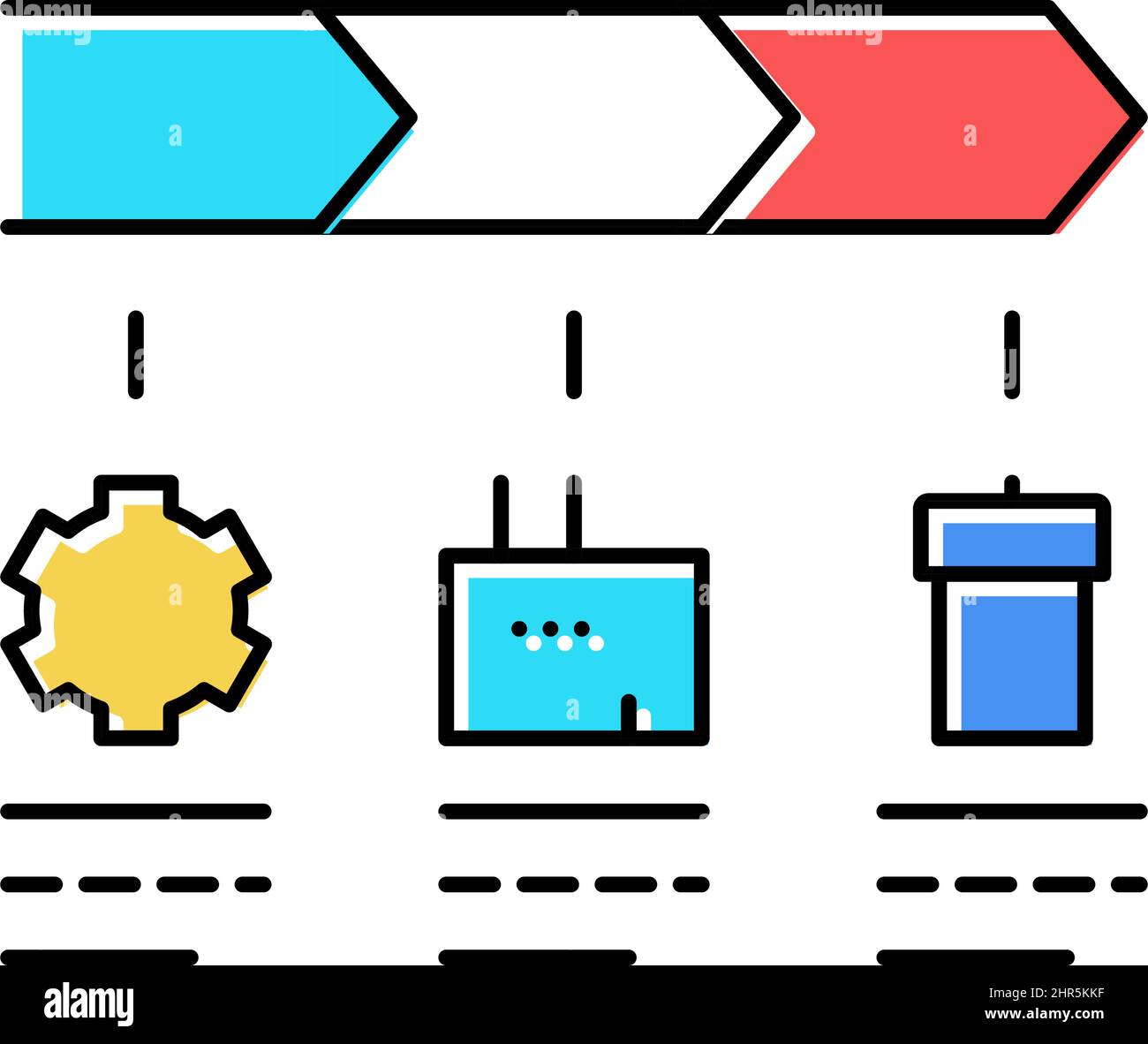stages of linear economy color icon vector illustration Stock Vector ...