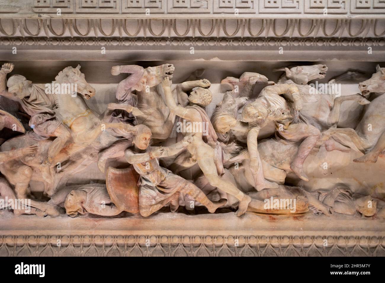 Detailed view of Alexander Sarcophagus in Istanbul Archaeological ...