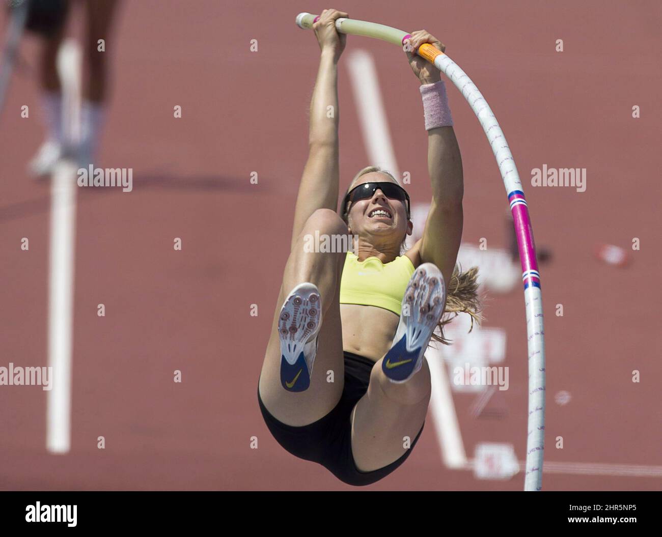 Heather Hamilton from Toronto soars to a gold medal in the women's pole ...