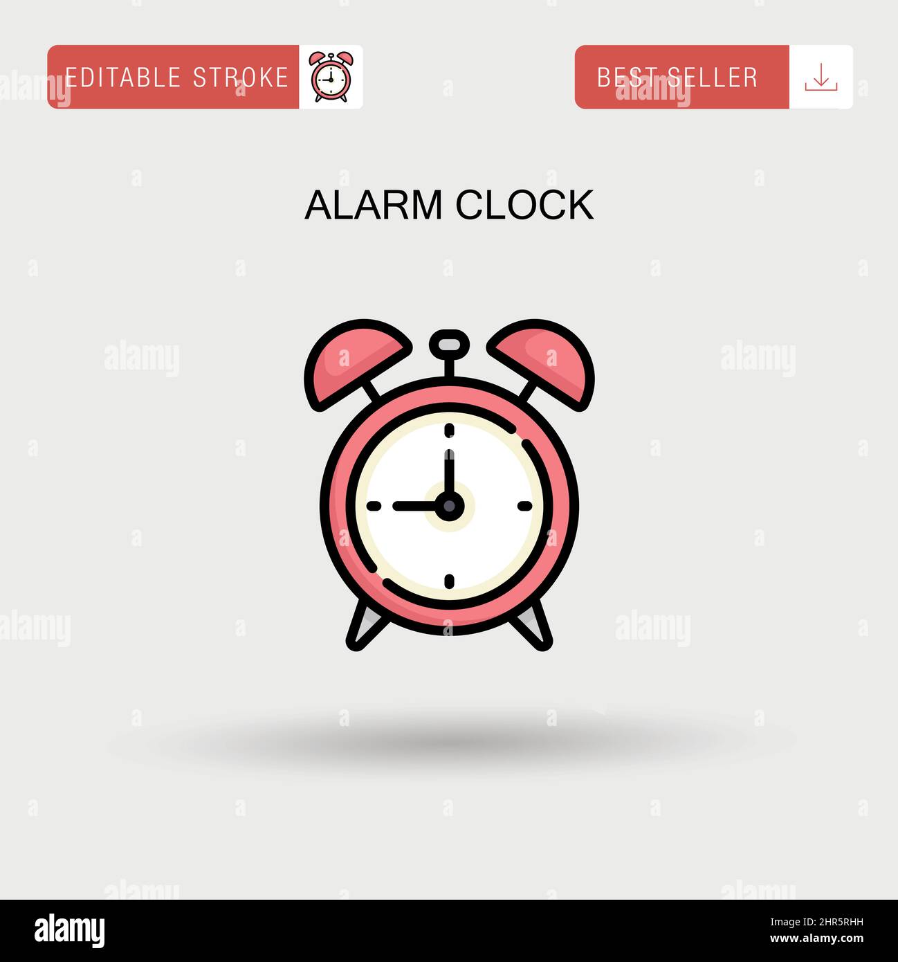 White background alarm clock Stock Vector Images - Alamy