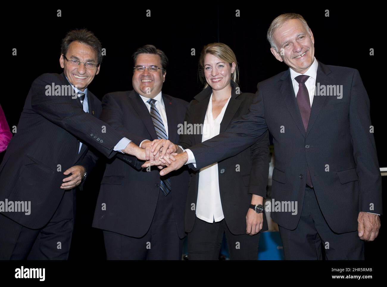 From left, Montreal mayoralty candidates Richard Bergeron, Denis ...