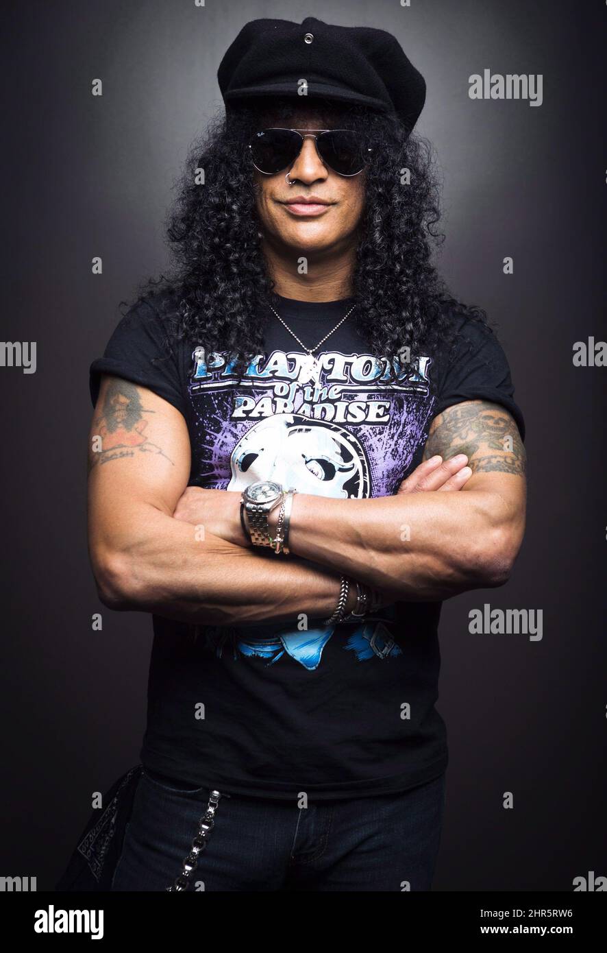 Former Guns 'n' Roses guitarist Slash poses for a portrait as he ...