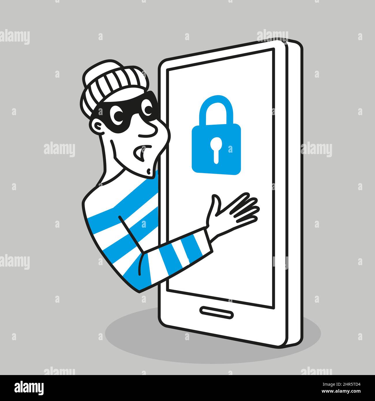 Vector concept. Cyber Thief steals personal data and funds from a ...