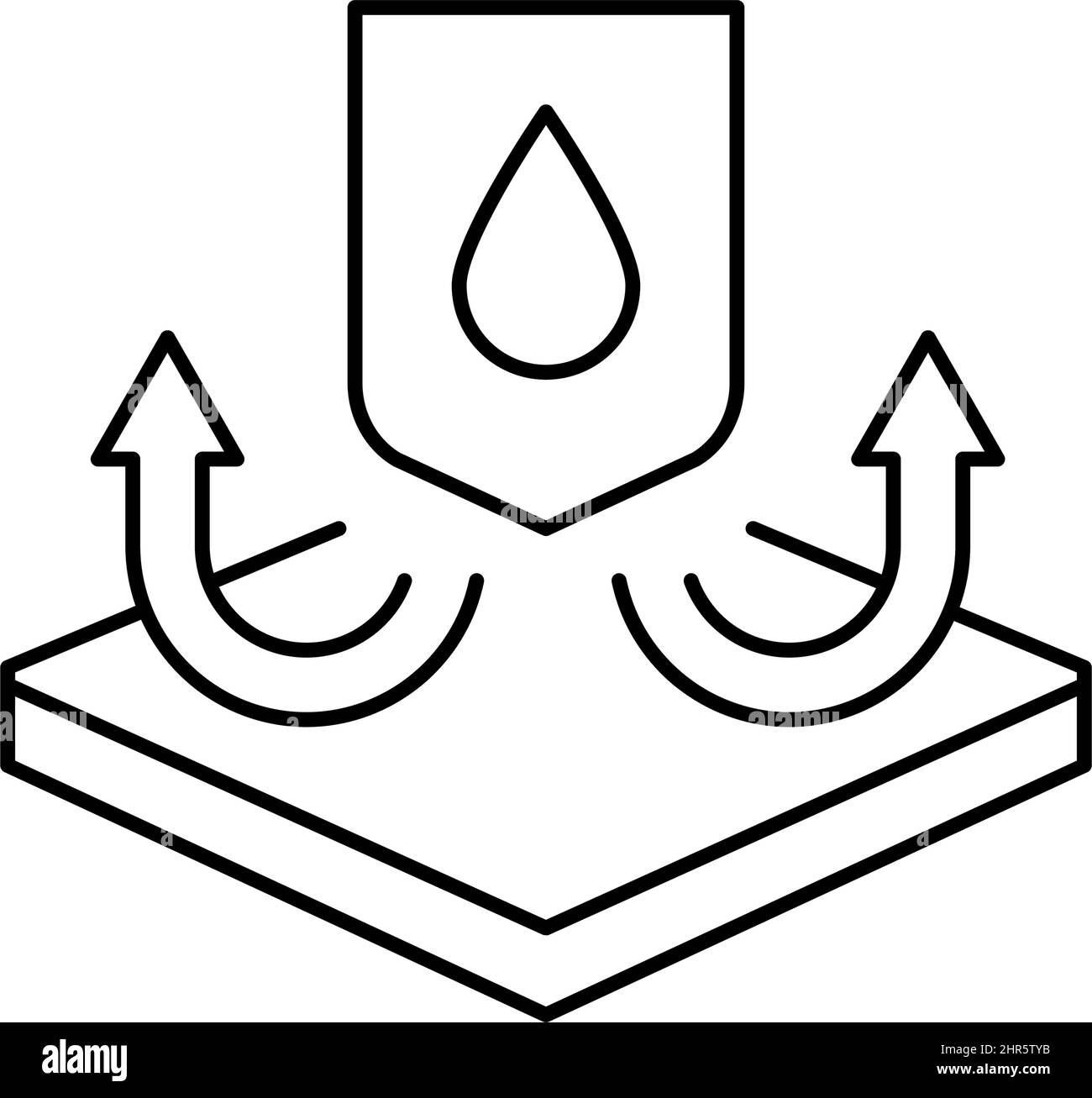 waterproof fabrics properties line icon vector illustration Stock ...