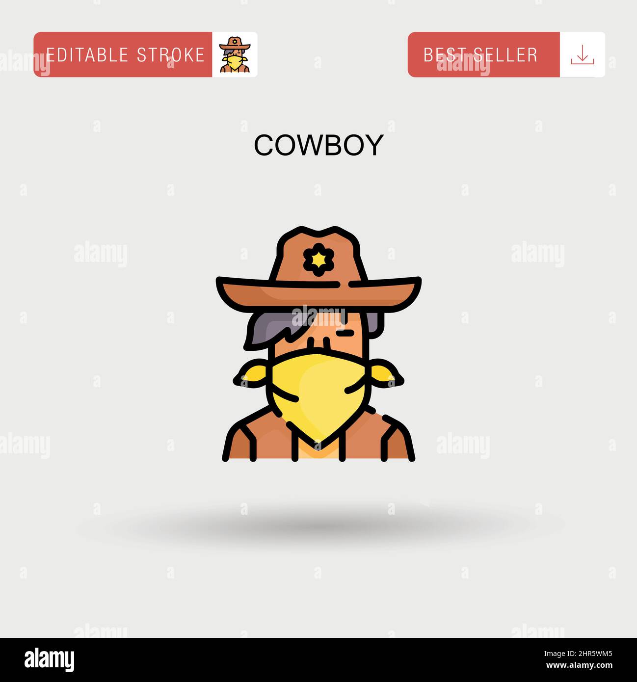 Cartoon style drawing cowboy hi-res stock photography and images - Alamy