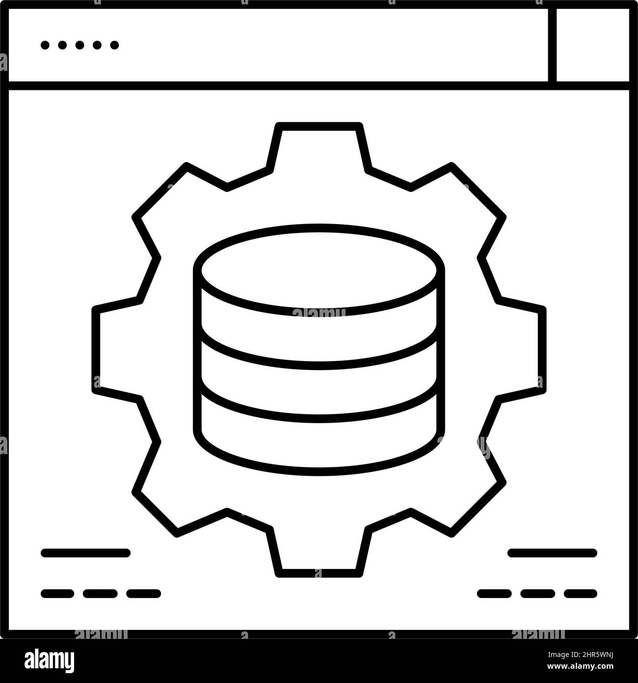 hardware solution digital processing line icon vector illustration ...