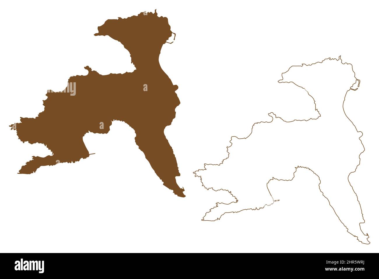 Vigra island (Kingdom of Norway) map vector illustration, scribble ...