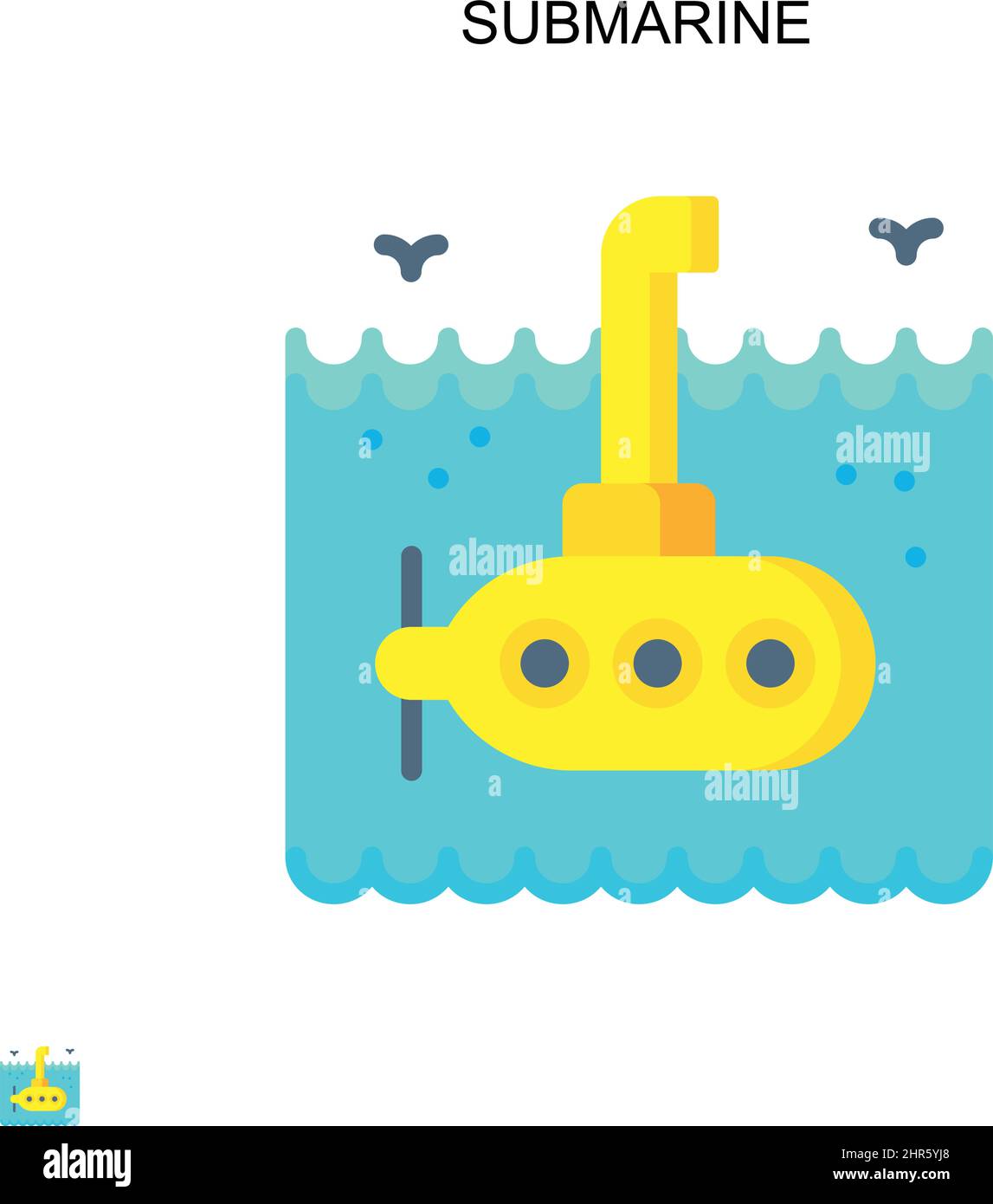 Submarine Simple vector icon. Illustration symbol design template for ...