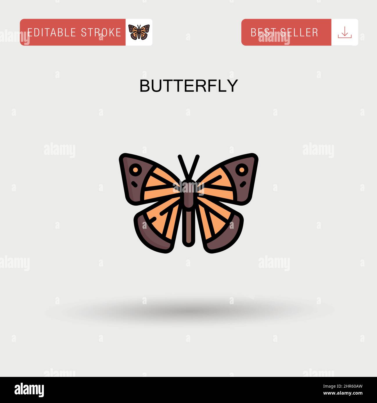 Butterfly Simple vector icon Stock Vector Image & Art - Alamy