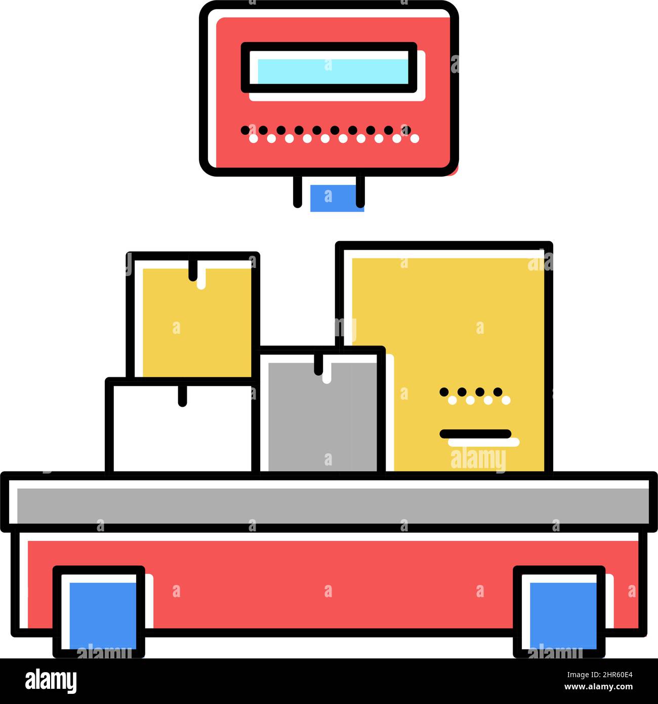 weight control boxes logistics color icon vector illustration Stock ...