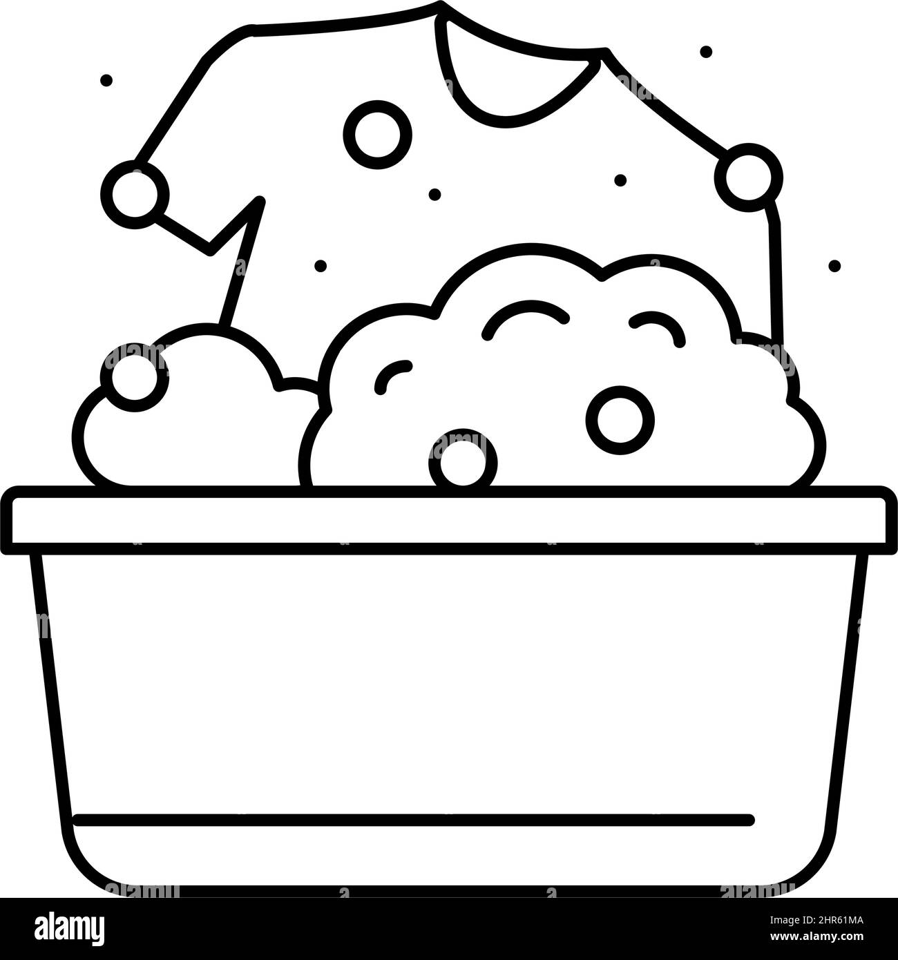 washing clothing in basin line icon vector illustration Stock Vector ...