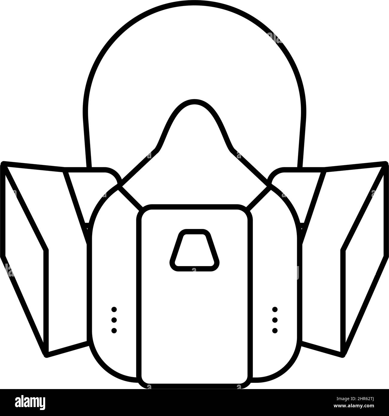 respirator protection from smoke line icon vector illustration Stock ...