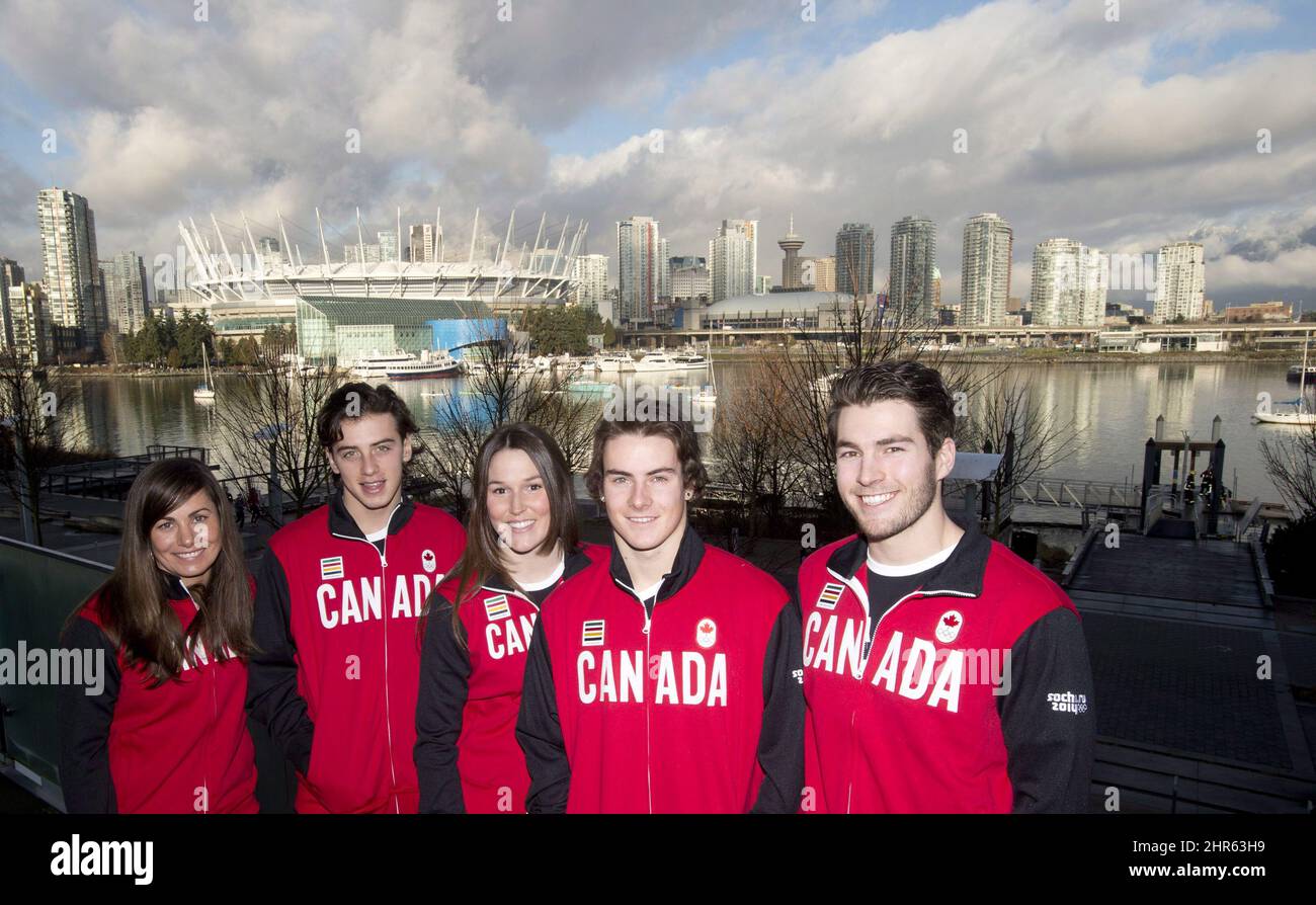 Members of the Canadian snowboard team Maelle Ricker, left to right ...