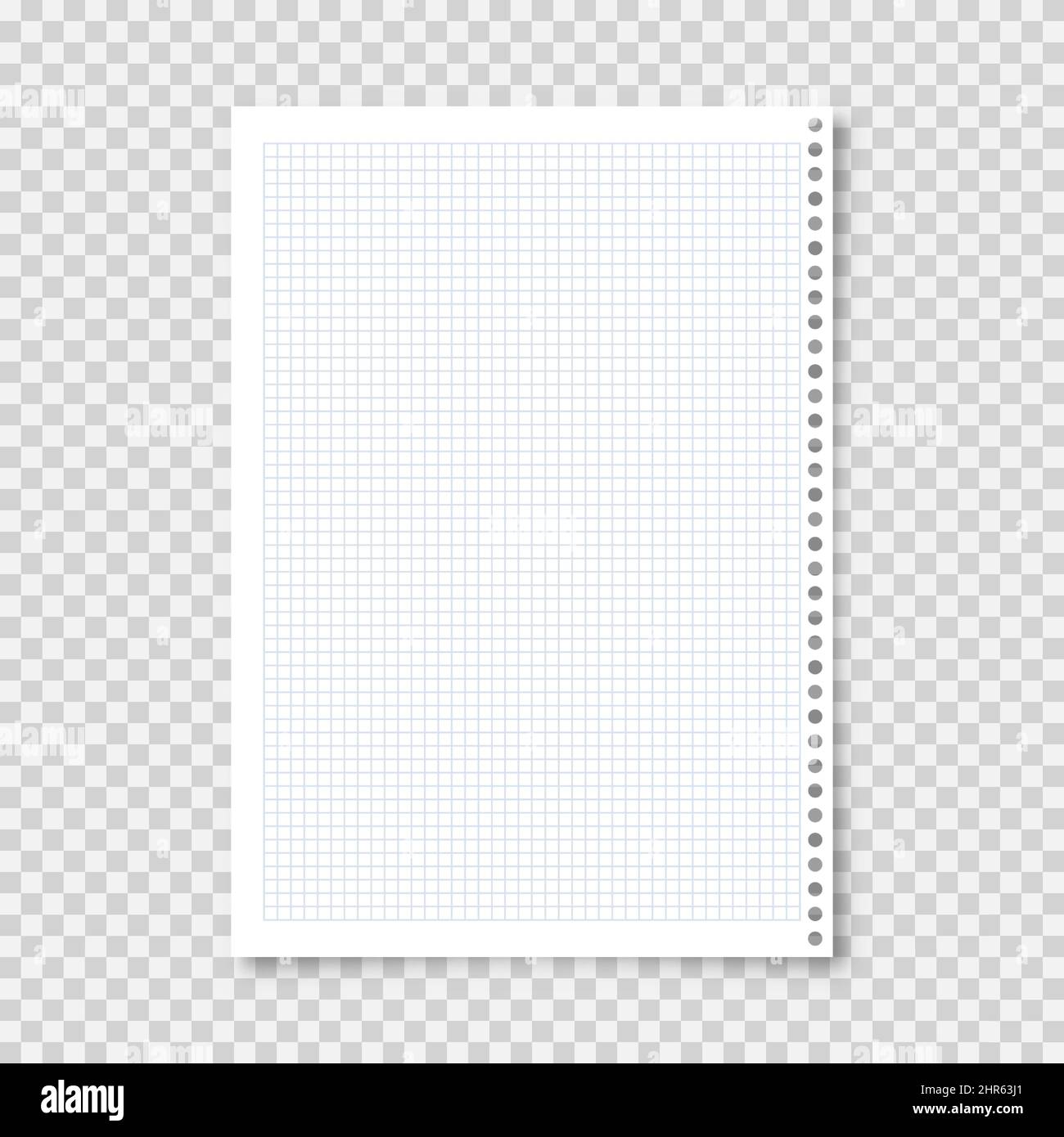 Realistic blank lined paper sheet in A4 format on transparent ...