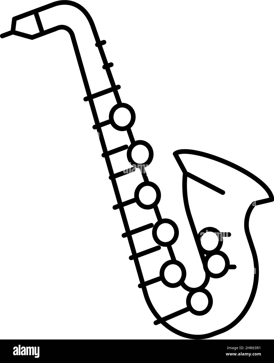 saxophone music instrument line icon vector illustration Stock Vector ...