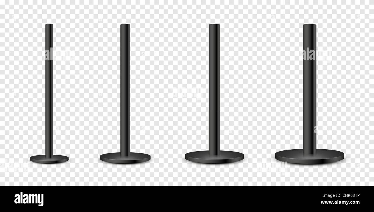 Realistic metal poles collection isolated on transparent background ...