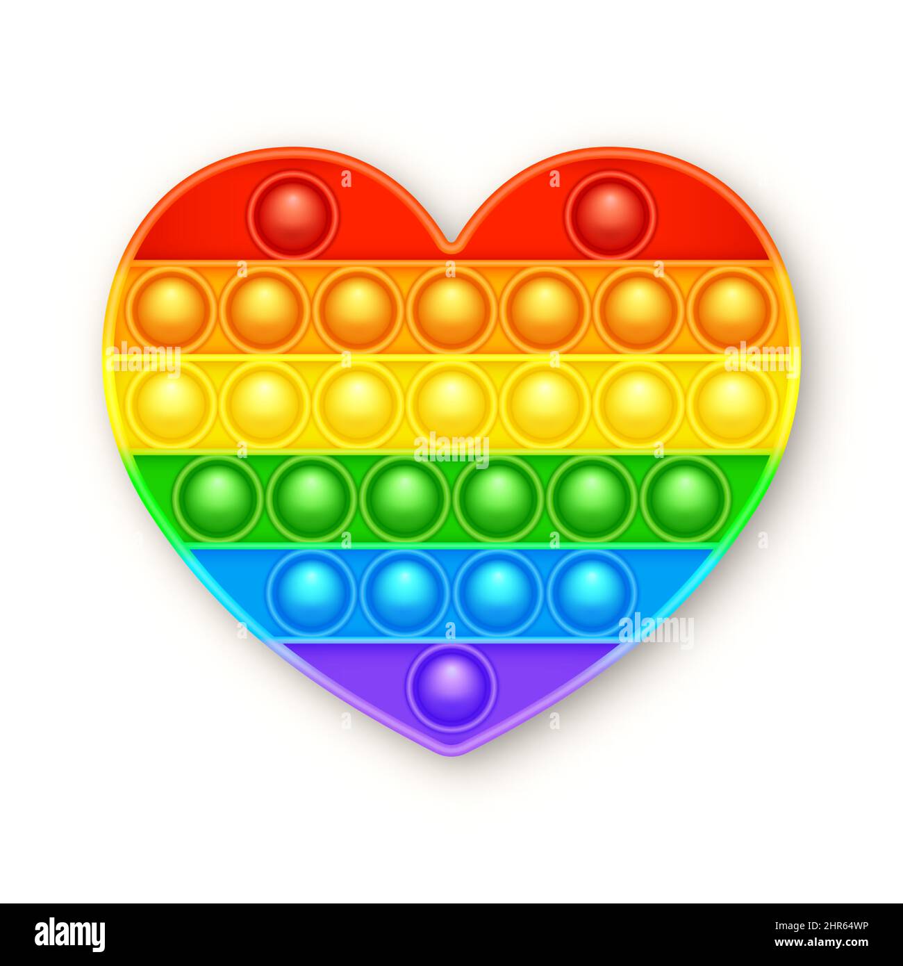 Colorful silicone anti-stress pop it toy isolated on white background ...