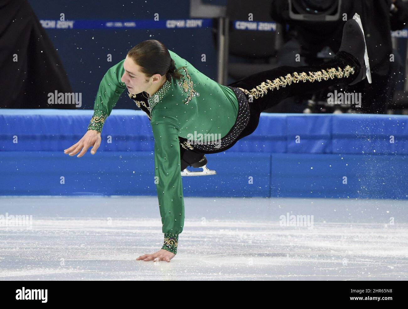 Jason Brown of the United States stumbles during his free program in ...