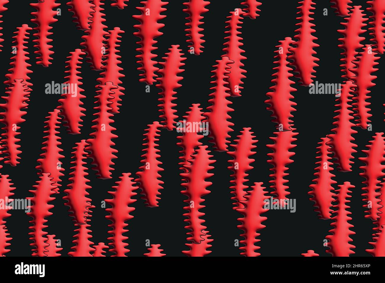Abstract Red Worm Vector Seamless Pattern 3D Illustration Background ...