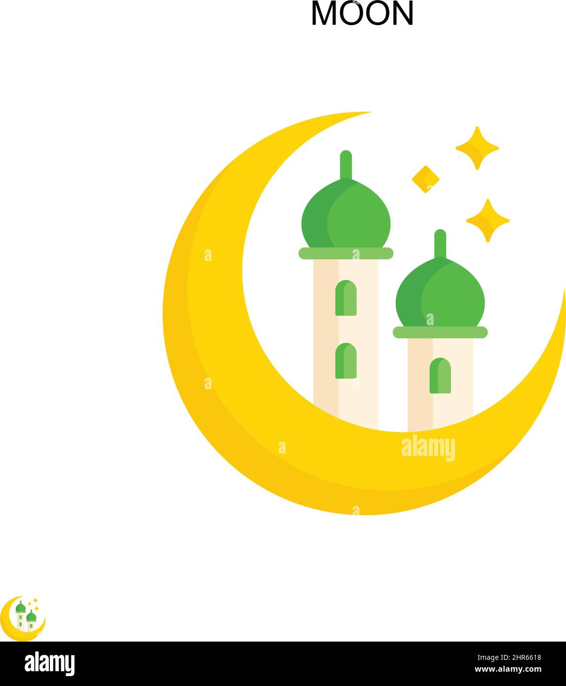 Moon Simple vector icon. Illustration symbol design template for web ...