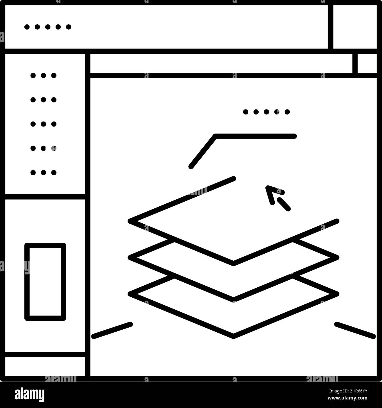 3d slicing software line icon vector illustration Stock Vector Image ...