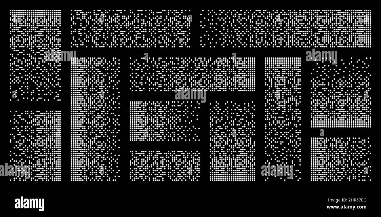 Pixel disintegration, decay effect. Various rectangular elements made ...
