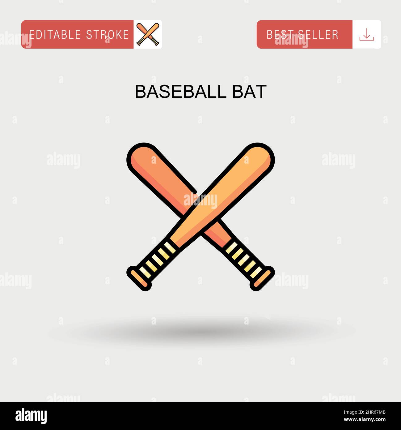 Baseball bat Simple vector icon Stock Vector Image & Art - Alamy