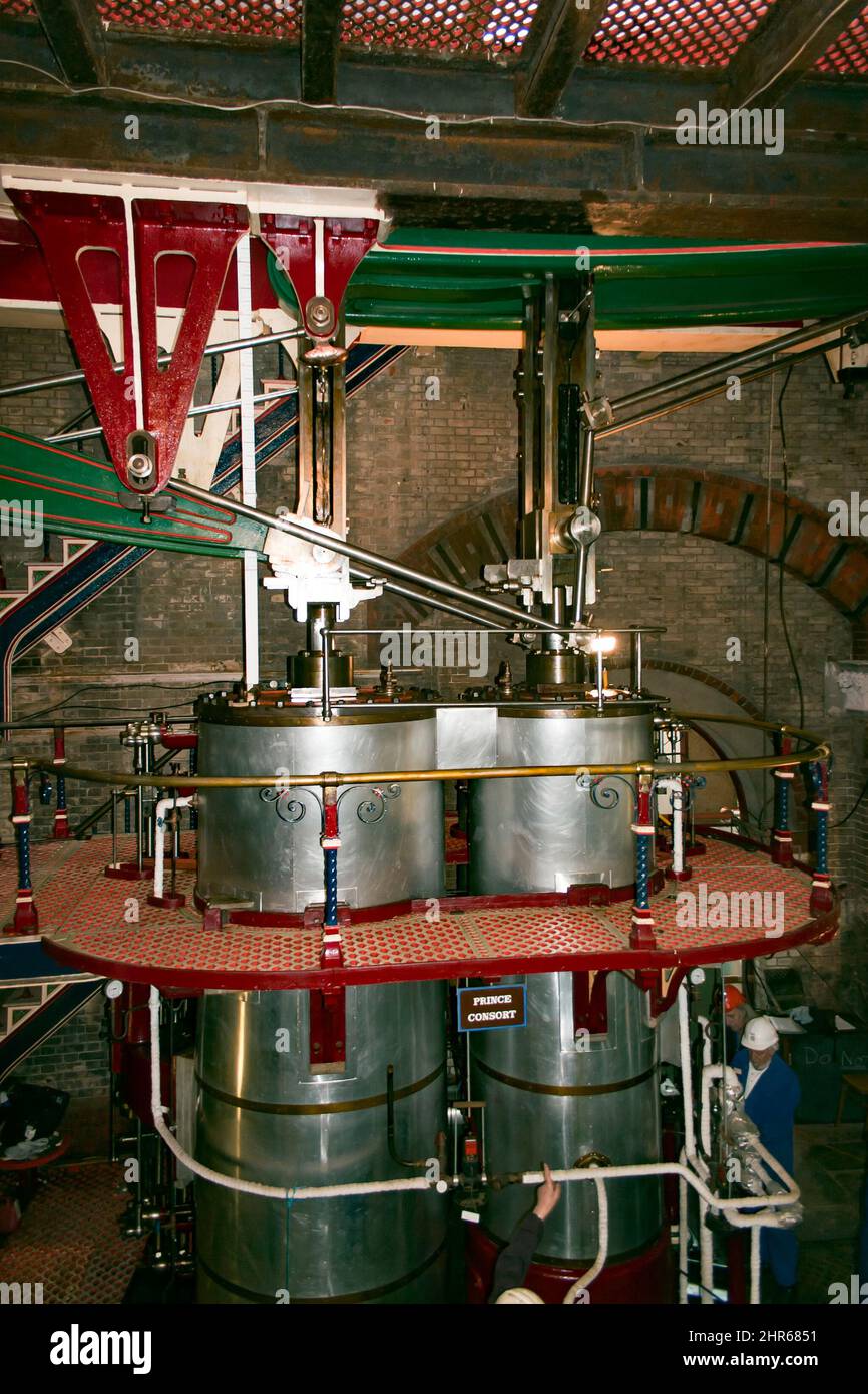 View of the restored "Prince Consort" Victorian pumping engine, at the ...