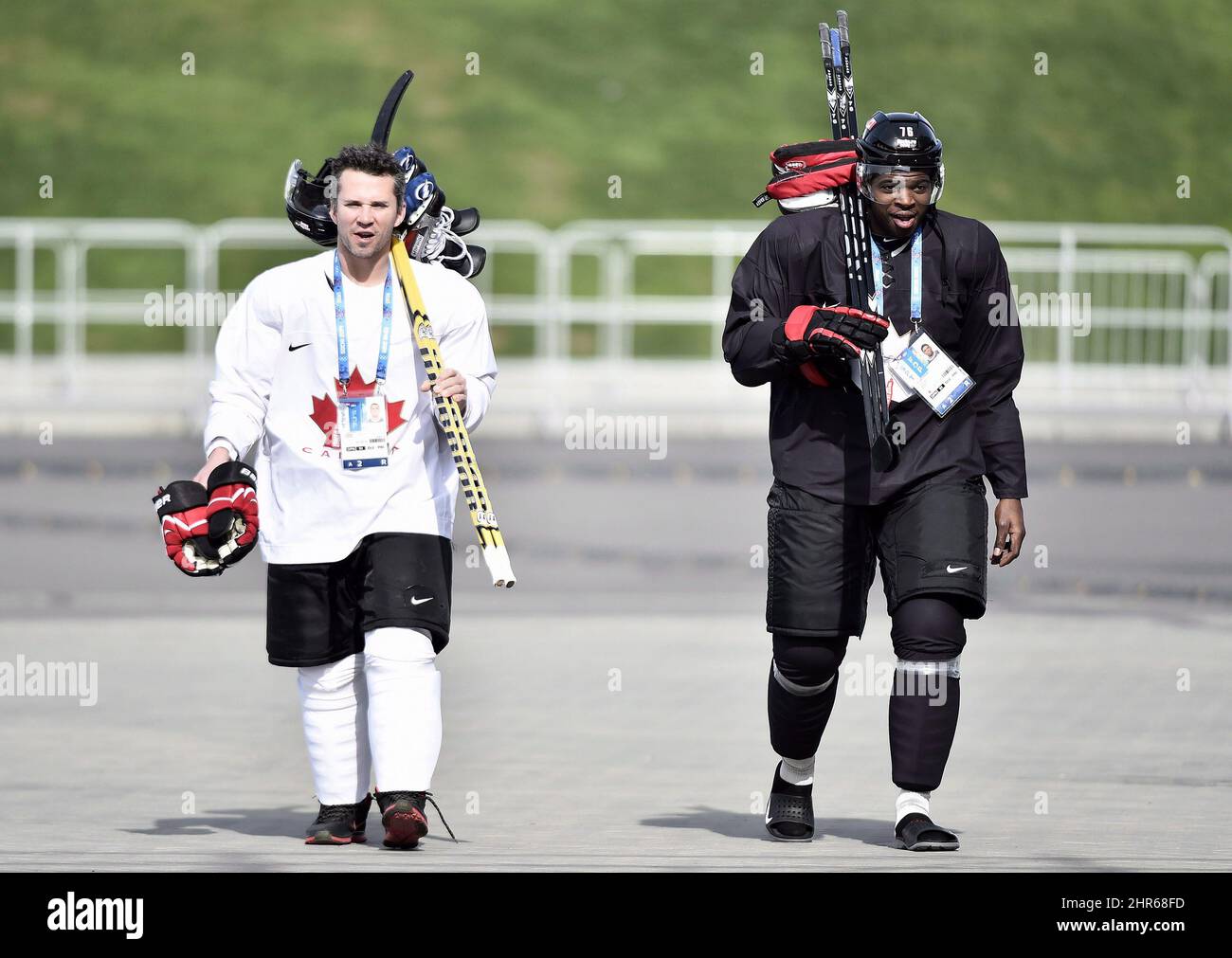 Canada defenceman P.K. Subban, right, and forward Martin St. Louis ...