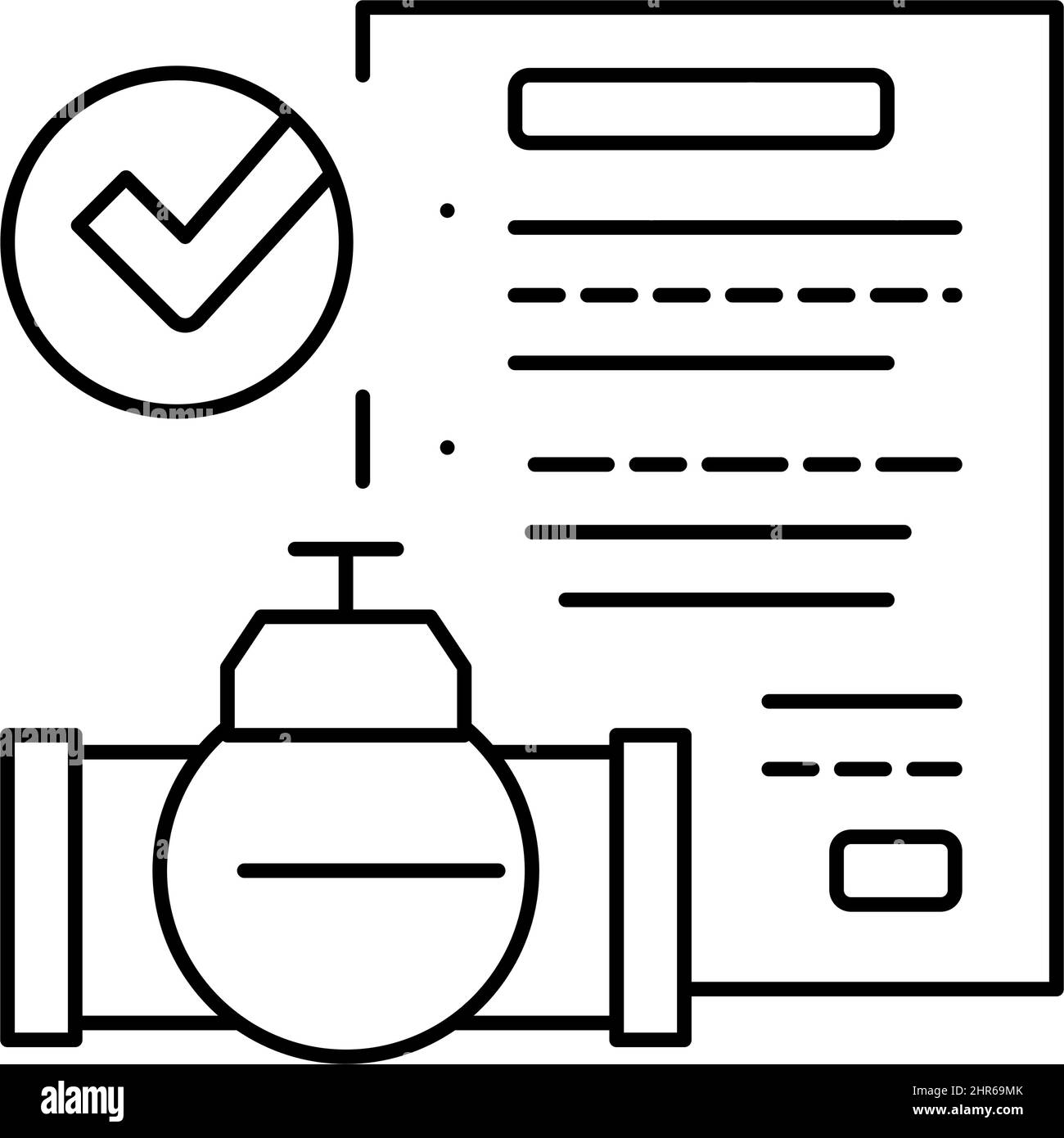 contract pipeline construction service line icon vector illustration ...