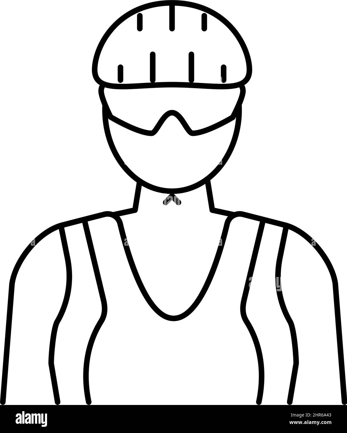 female cyclist line icon vector illustration Stock Vector Image & Art ...