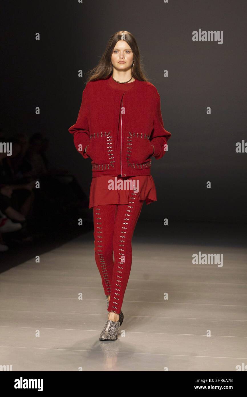 A model shows a creation from Beaufille while walking the runway during ...