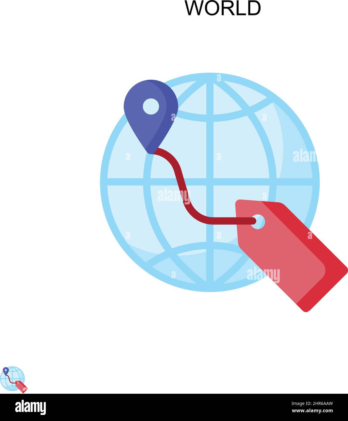 Simple flat political world map hi-res stock photography and images - Alamy