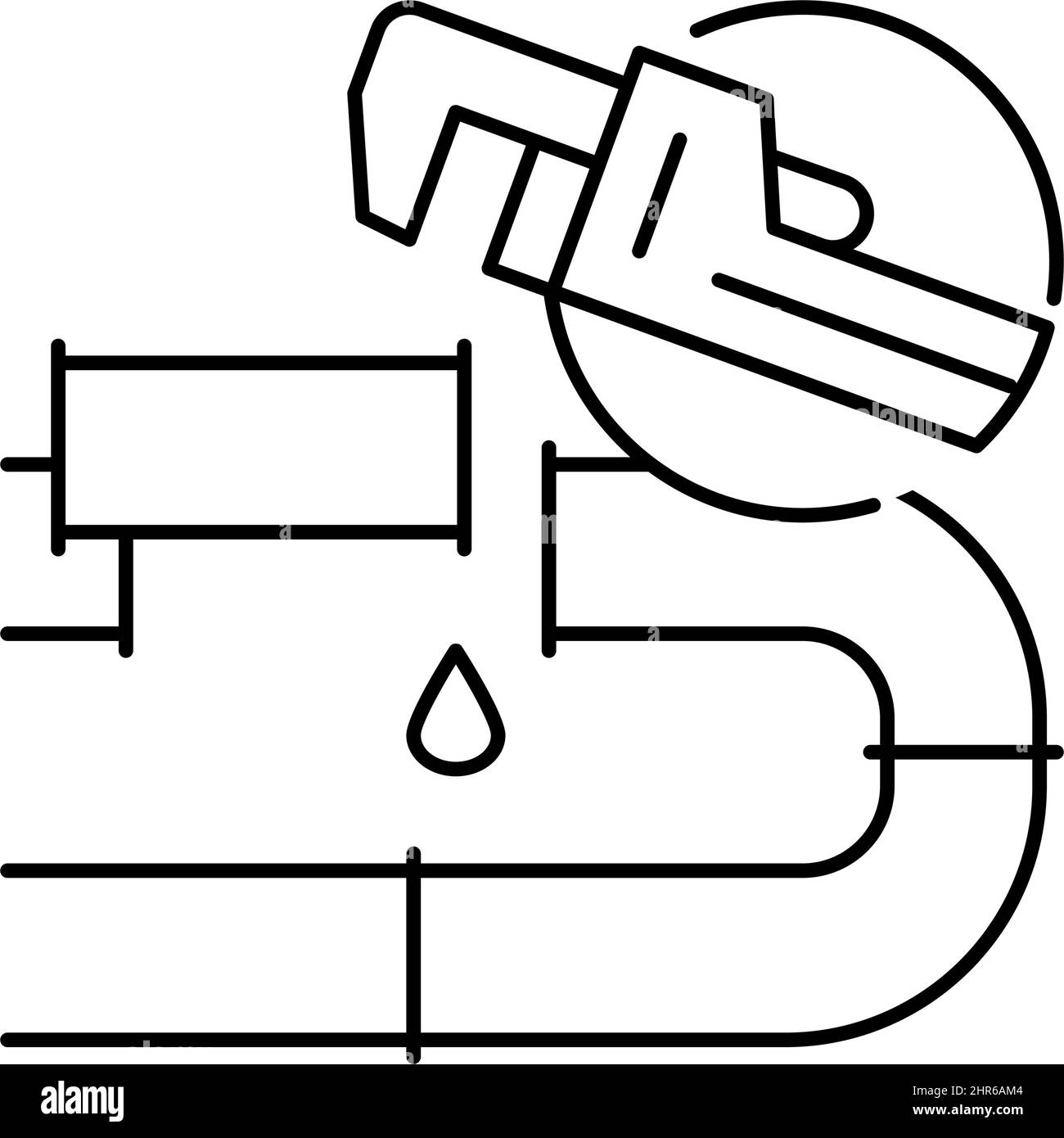 plumbing repair line icon vector illustration Stock Vector Image & Art ...