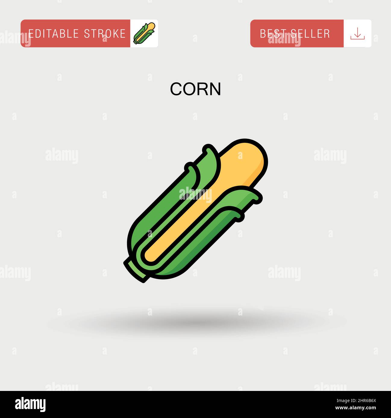 Corn Simple vector icon Stock Vector Image & Art - Alamy
