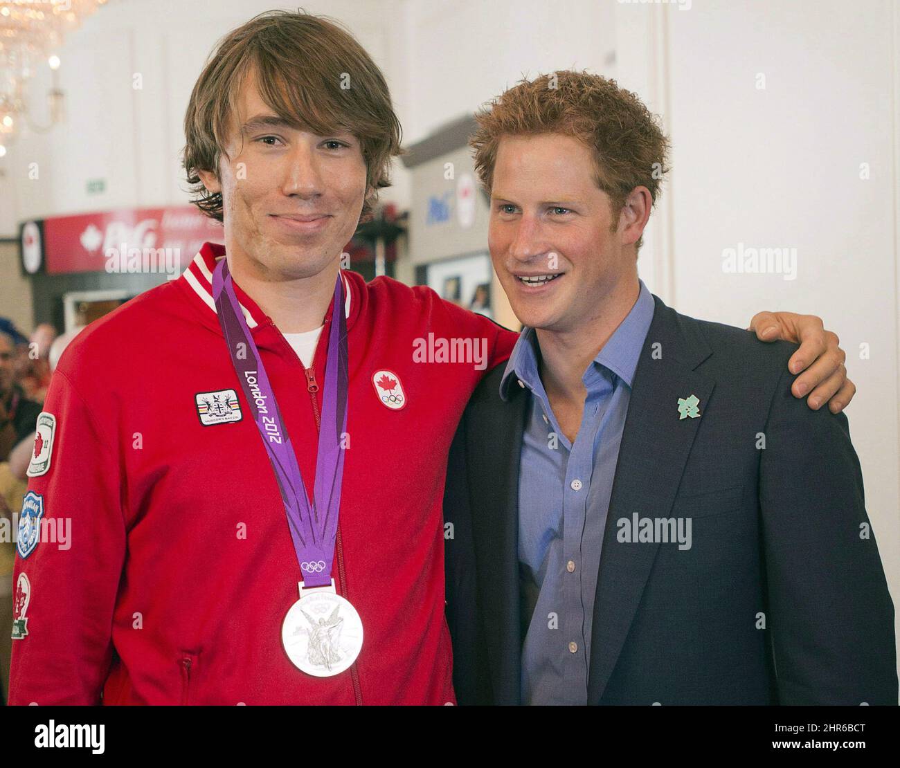 Canadian silver medalist rower Malcom Howard, left, and Prince Harry ...