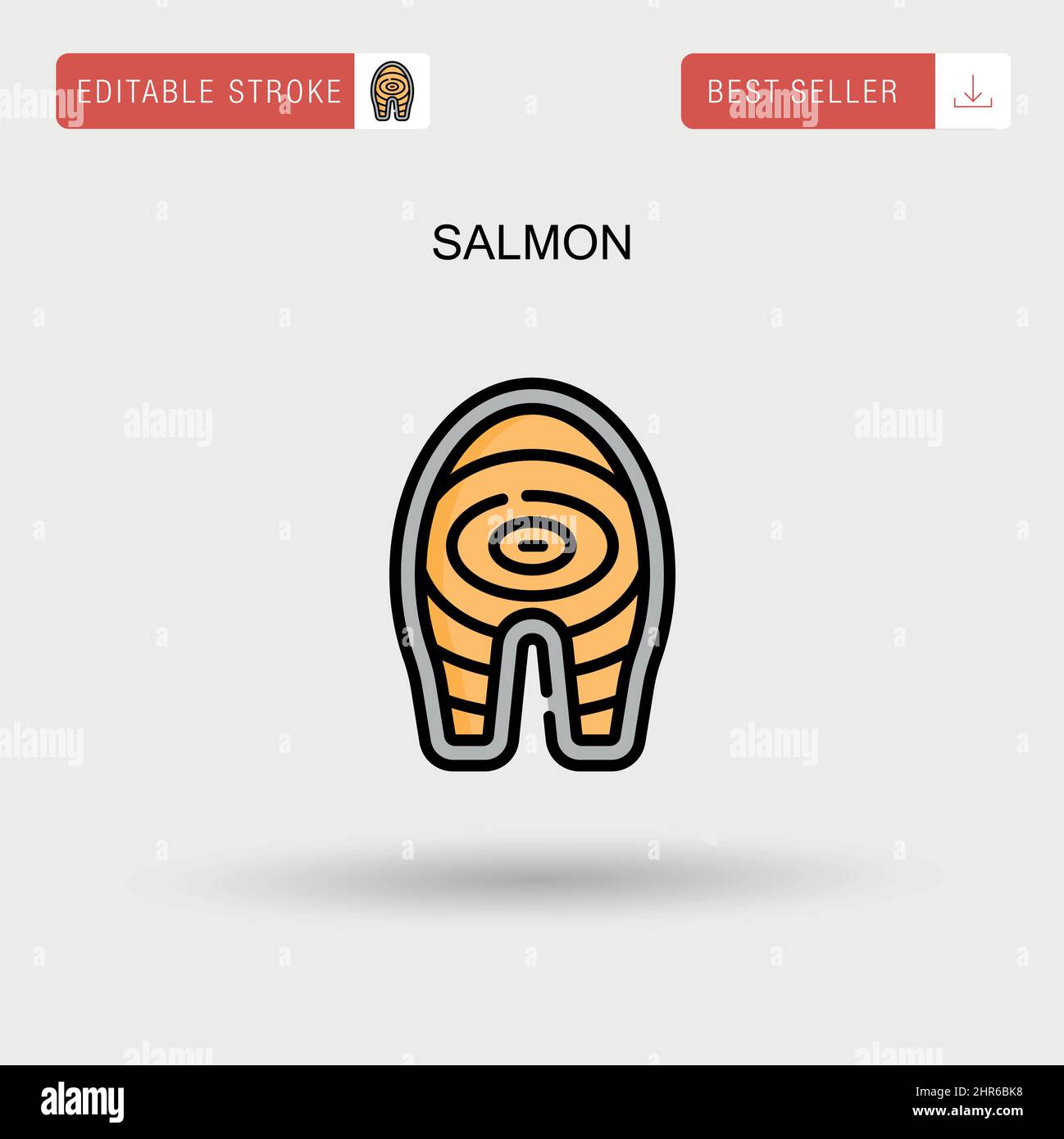 Salmon Simple vector icon Stock Vector Image & Art - Alamy