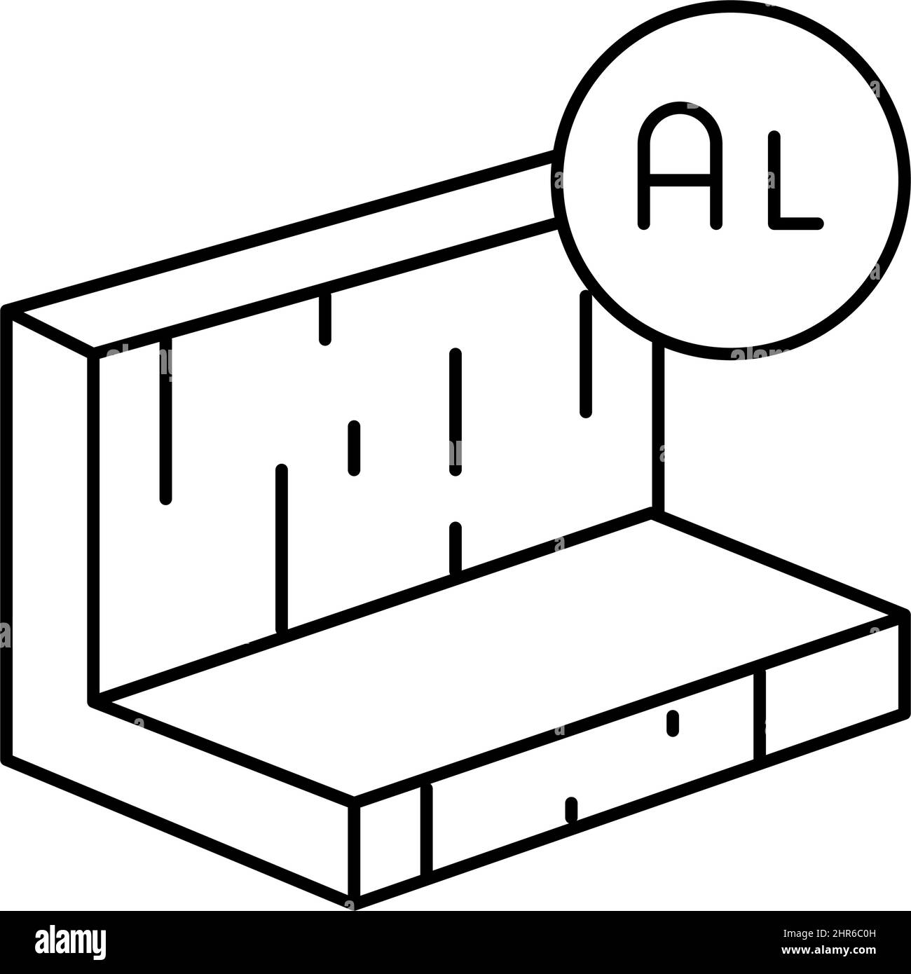 aluminum metal profile line icon vector illustration Stock Vector Image ...