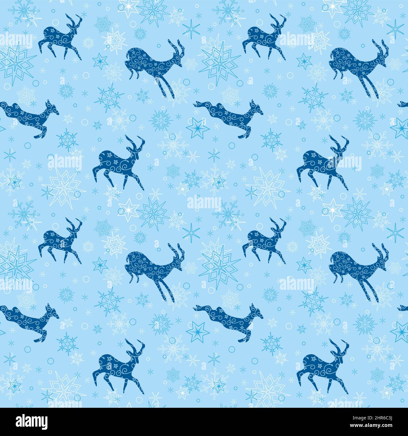 light blue seamless christmas background with blue goats - vector Stock ...